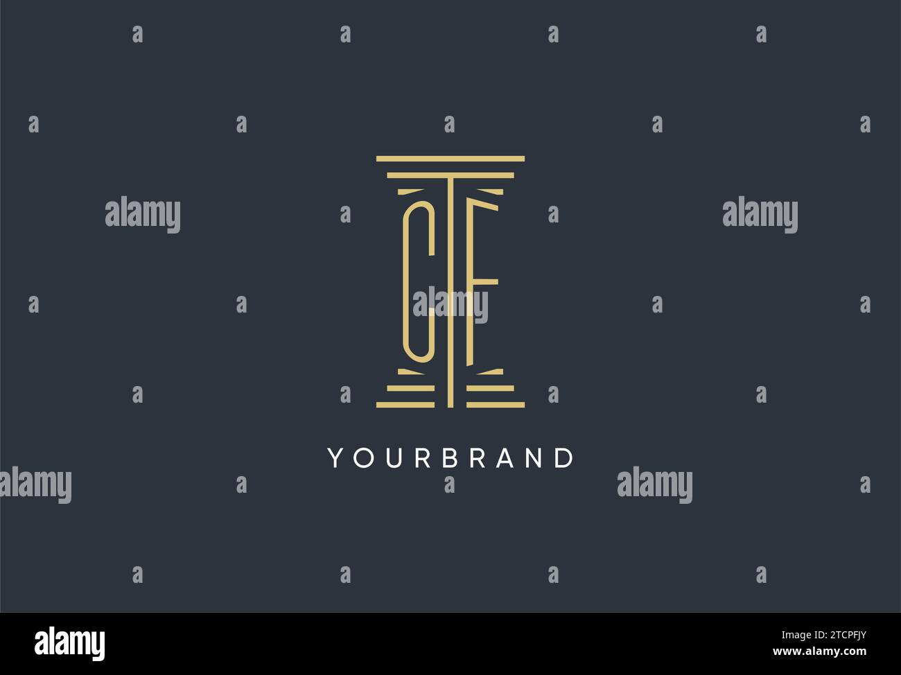 CF initial monogram with pillar shape logo design inspiration Stock ...
