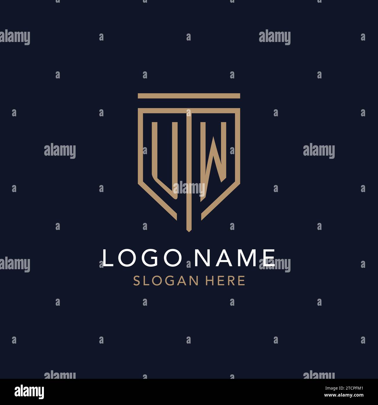 UW initial logo monogram with simple luxury shield icon design inspiration Stock Vector Image ...