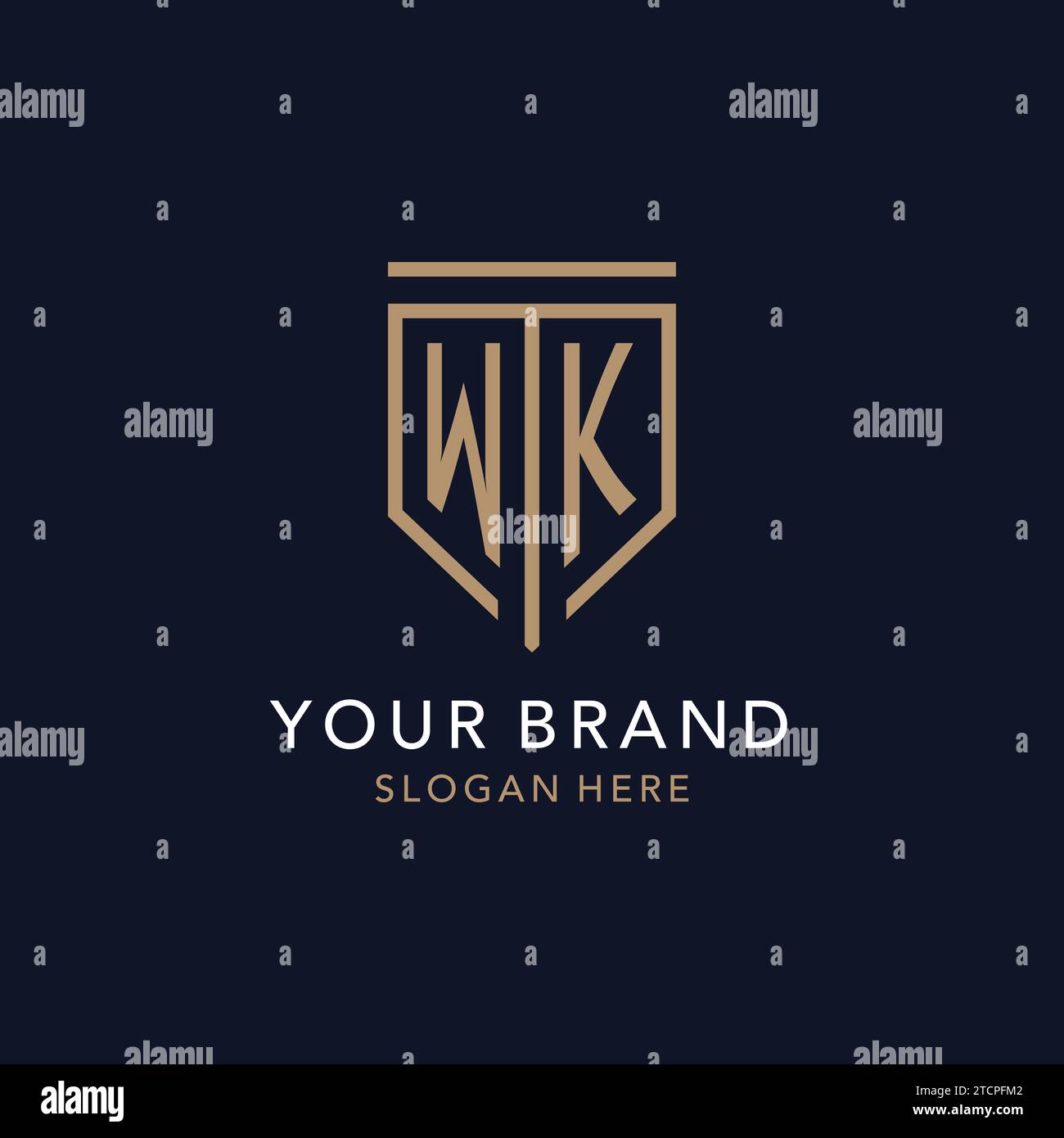 WK initial logo monogram with simple luxury shield icon design ... WK initial logo monogram with simple luxury shield icon design ...