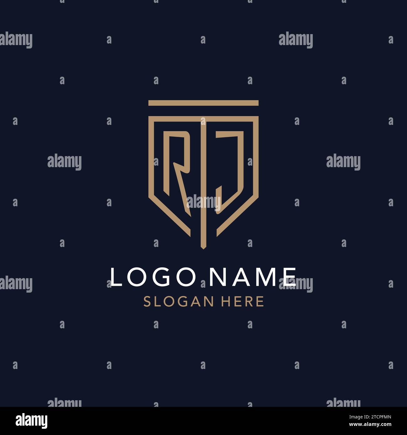 RJ initial logo monogram with simple luxury shield icon design inspiration Stock Vector Image ...