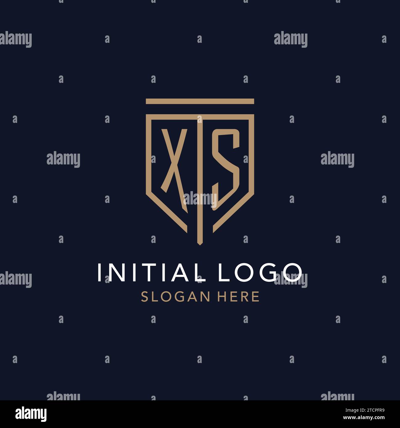 XS initial logo monogram with simple luxury shield icon design ...