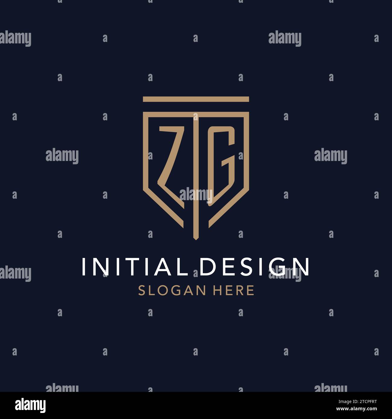 ZG initial logo monogram with simple luxury shield icon design inspiration Stock Vector Image ...