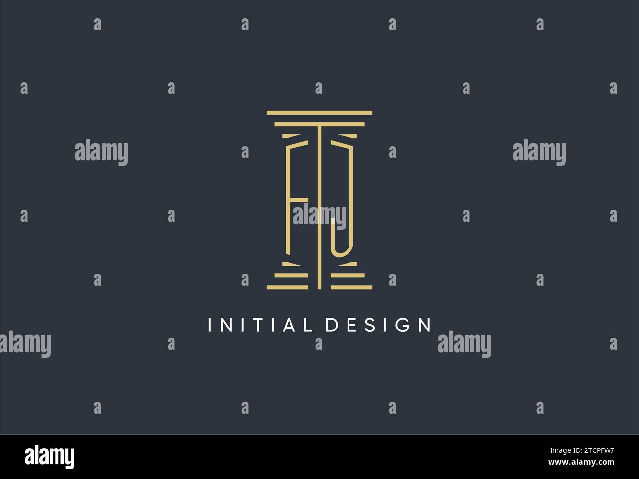 FJ initial monogram with pillar shape logo design inspiration Stock ...