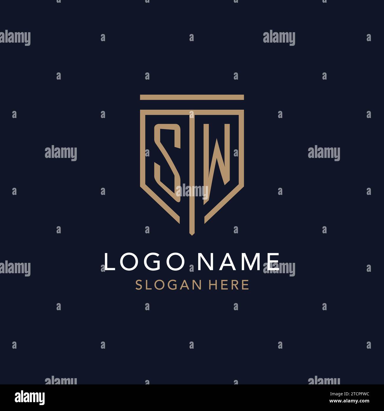 SW initial logo monogram with simple luxury shield icon design inspiration Stock Vector Image ...