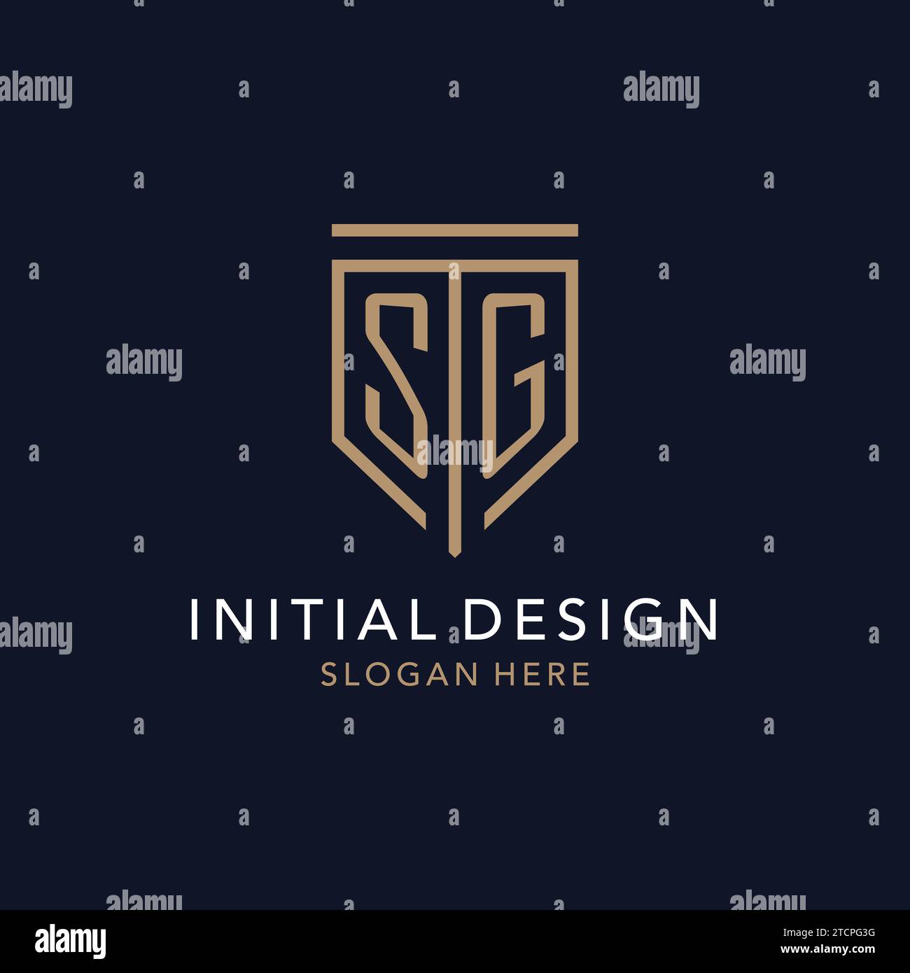 SG initial logo monogram with simple luxury shield icon design ...