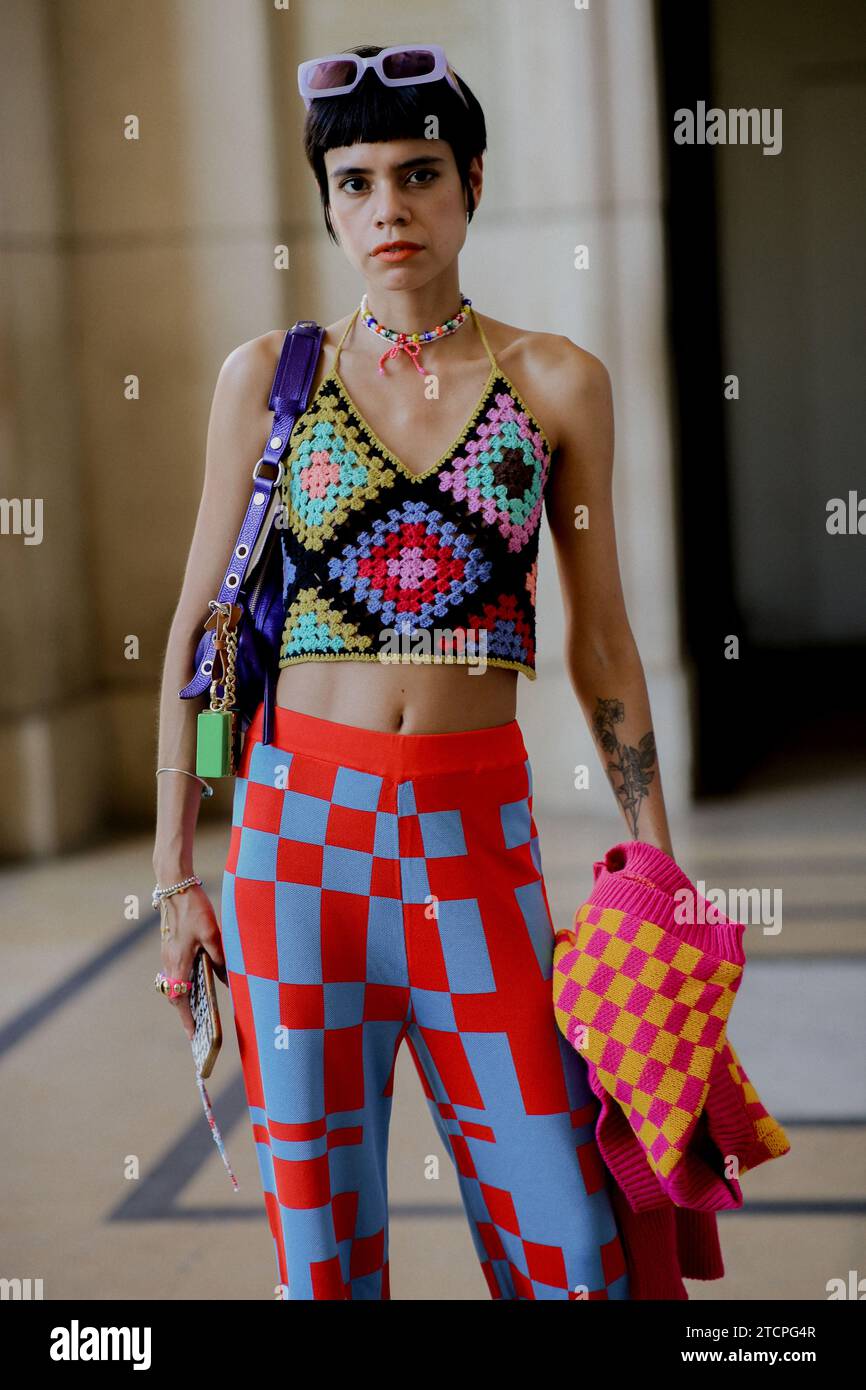 Paris, France. 02nd Oct, 2023. Street style, Lorena Chavez Delion ...