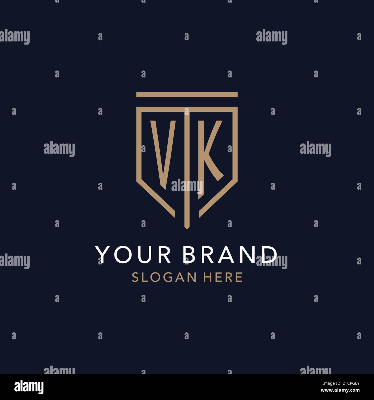 VK initial logo monogram with simple luxury shield icon design inspiration Stock Vector Image ...