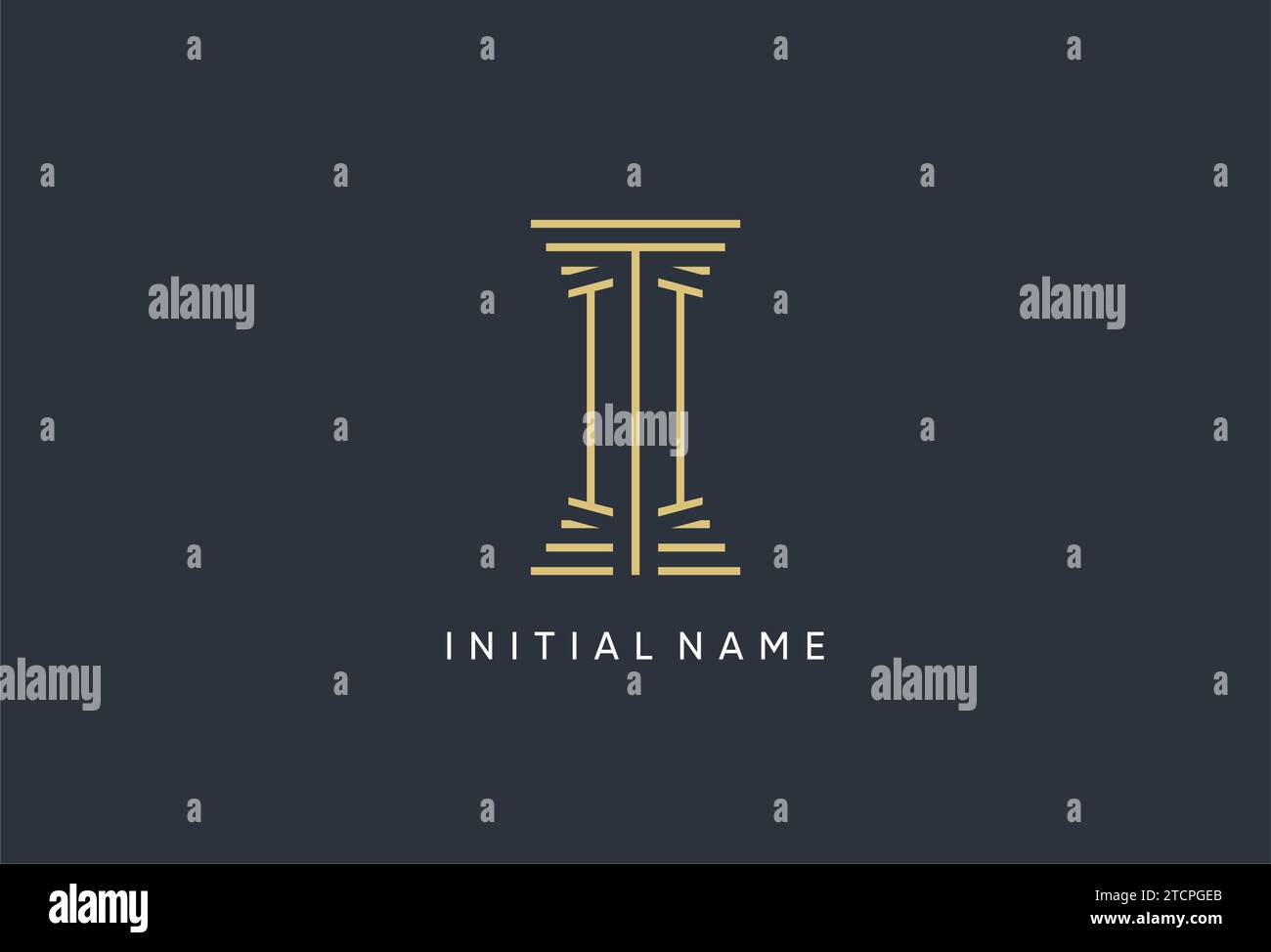 II initial monogram with pillar shape logo design inspiration Stock ...