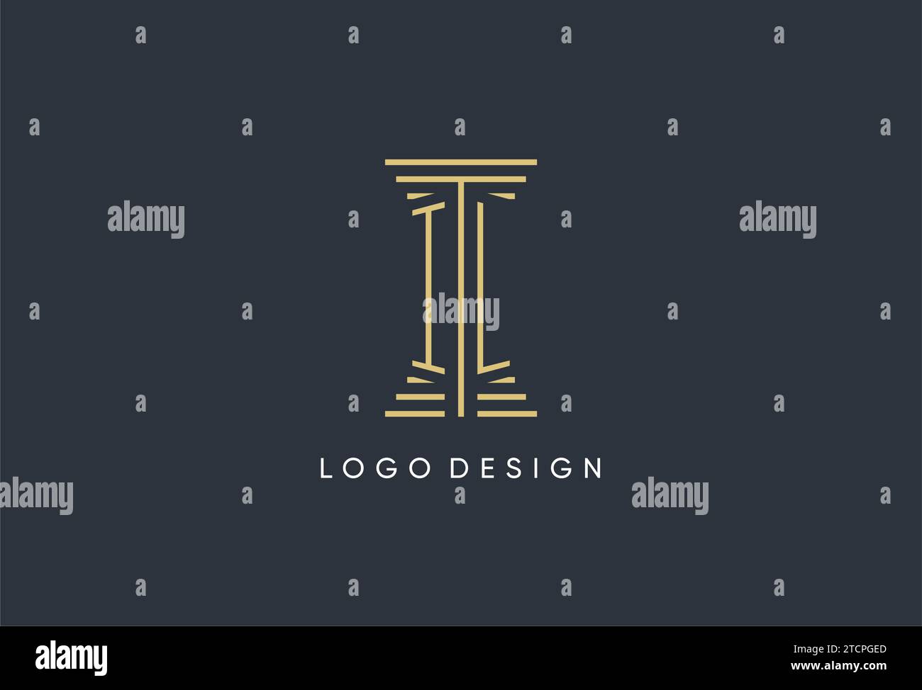 IL initial monogram with pillar shape logo design inspiration Stock ...