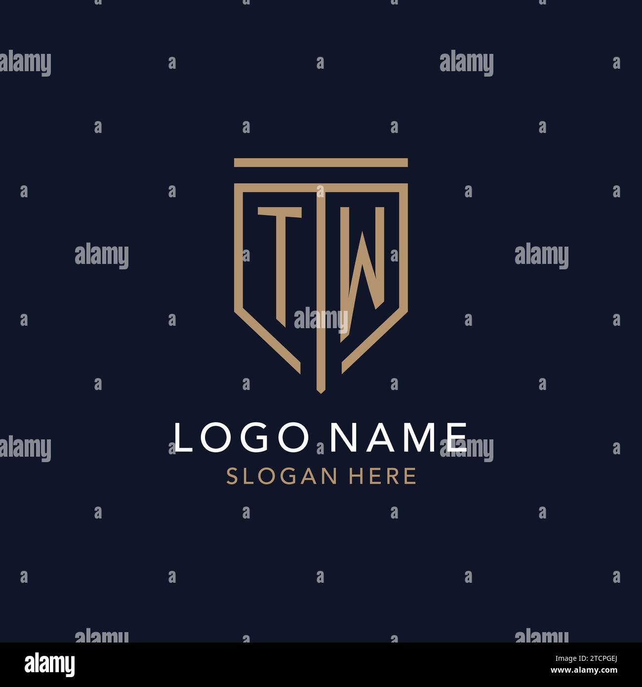 TW initial logo monogram with simple luxury shield icon design inspiration Stock Vector Image ...