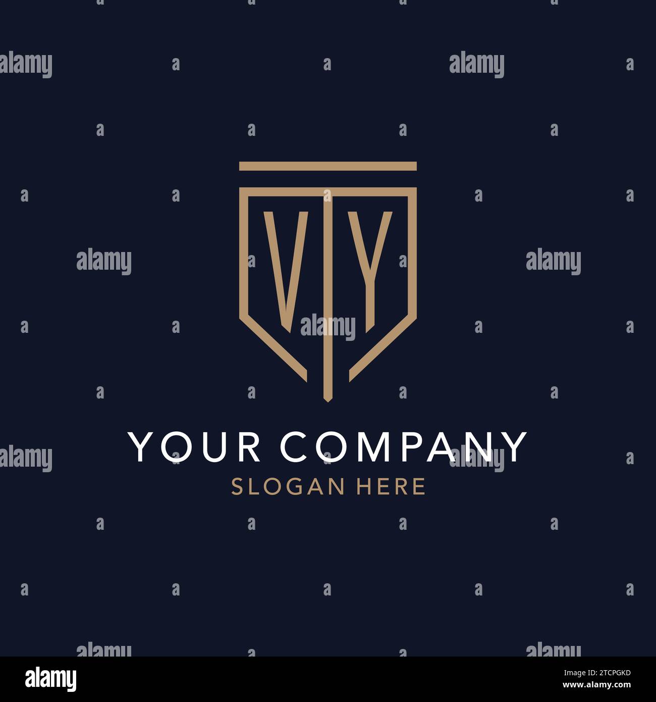 VY initial logo monogram with simple luxury shield icon design ...