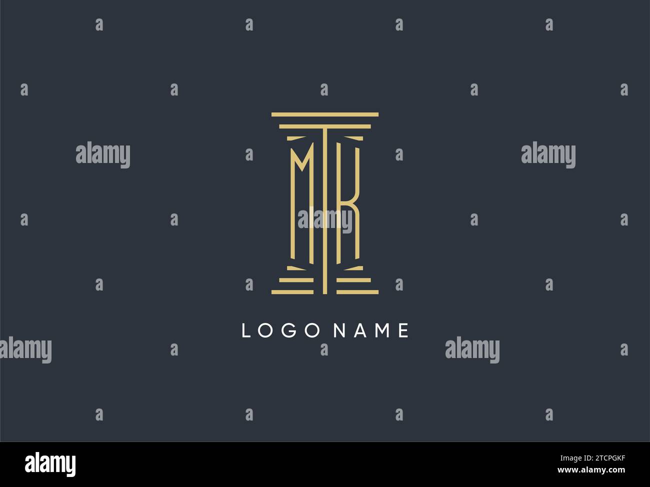 MK initial monogram with pillar shape logo design inspiration Stock ...