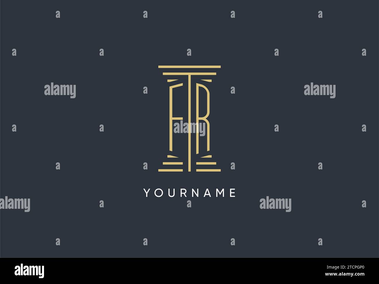 FR initial monogram with pillar shape logo design inspiration Stock ...