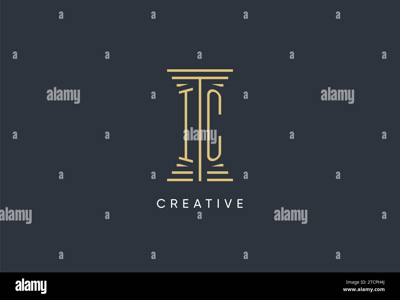 IC initial monogram with pillar shape logo design inspiration Stock ...