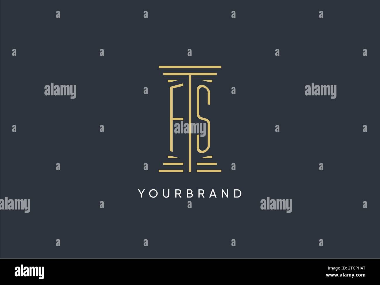 FS initial monogram with pillar shape logo design inspiration Stock ...