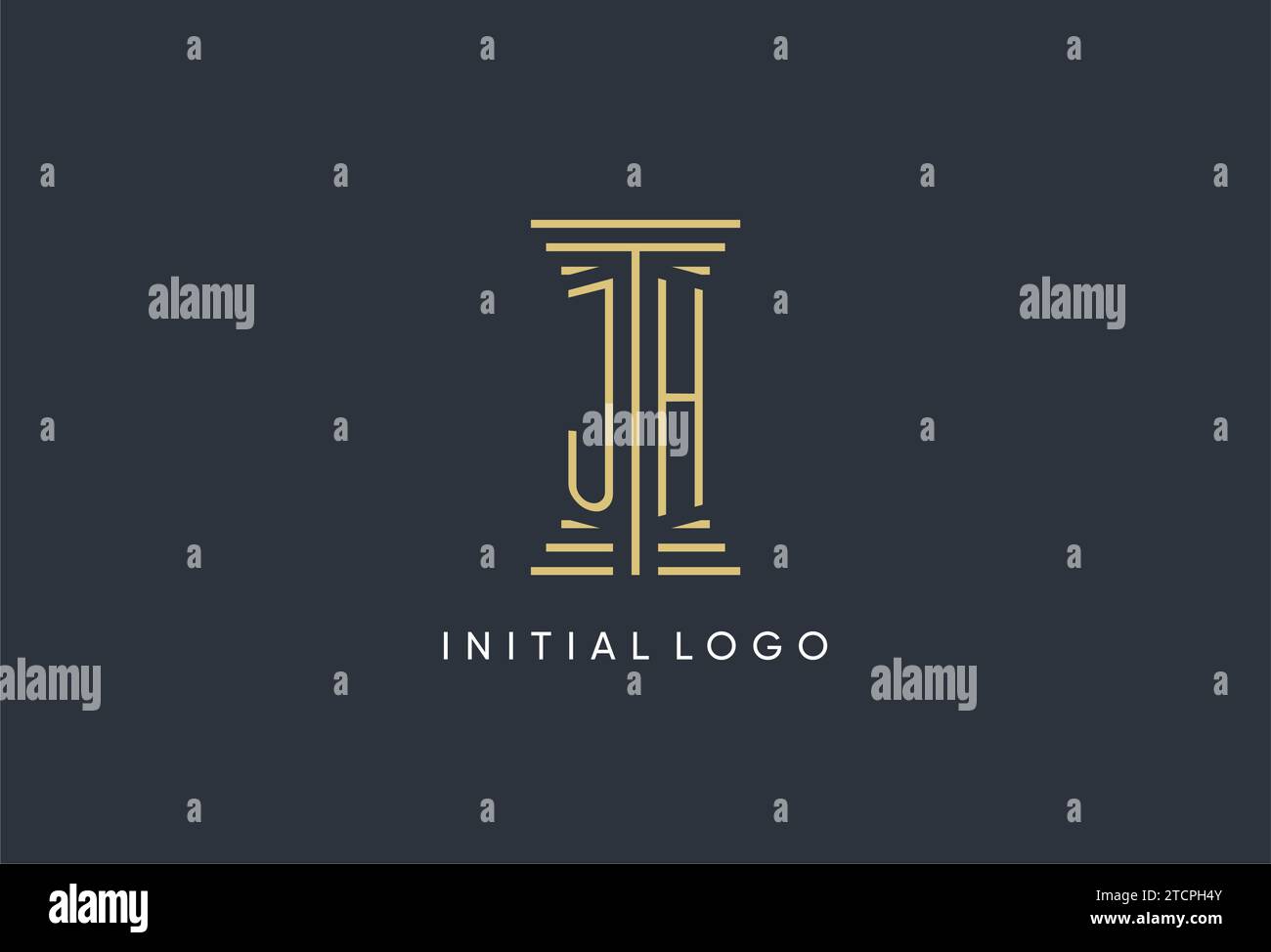 JH initial monogram with pillar shape logo design inspiration Stock ...