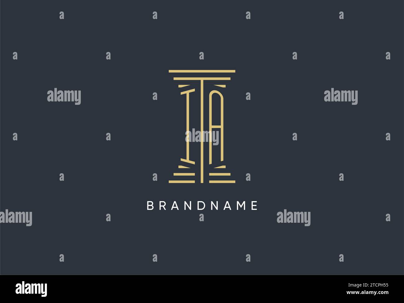 IA initial monogram with pillar shape logo design inspiration Stock ...