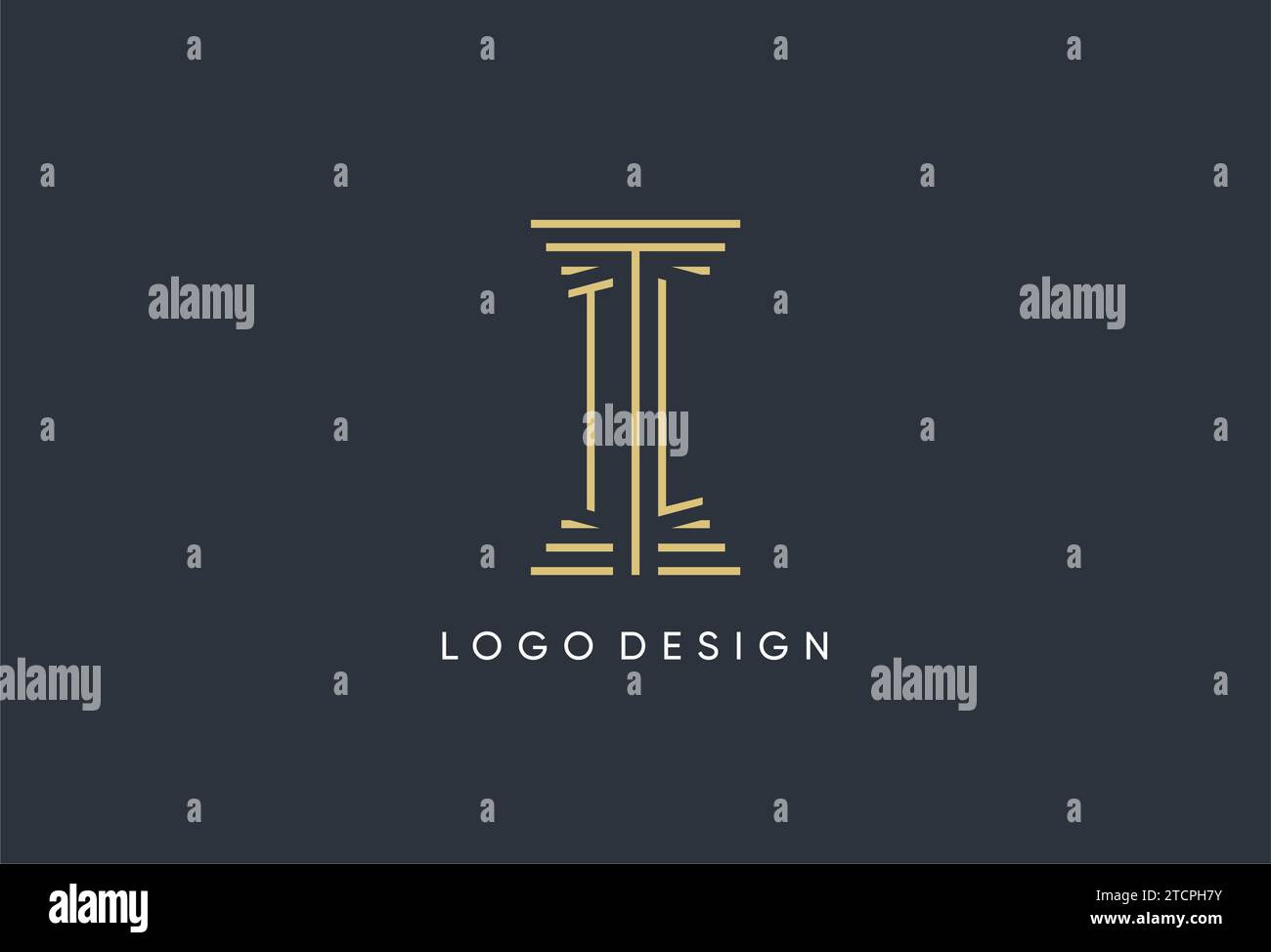 TL initial monogram with pillar shape logo design inspiration Stock ...