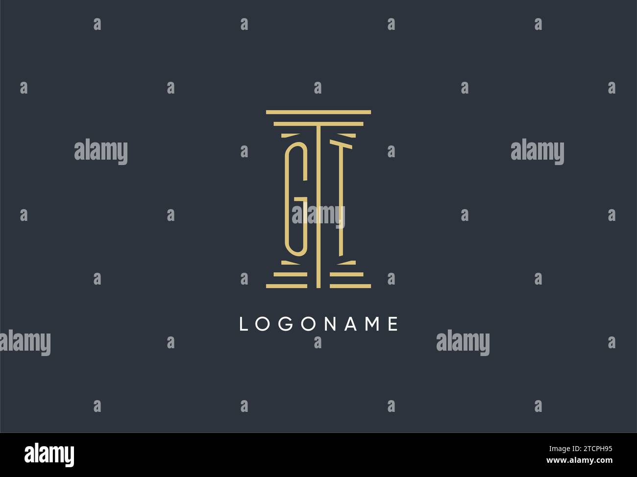 GT initial monogram with pillar shape logo design inspiration Stock ...