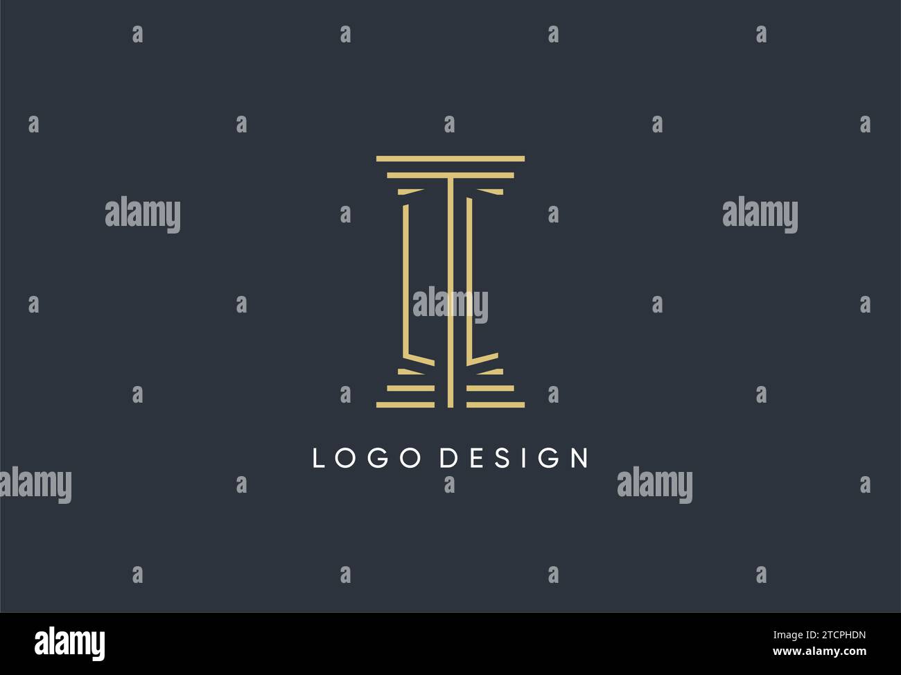 LL initial monogram with pillar shape logo design inspiration Stock ...