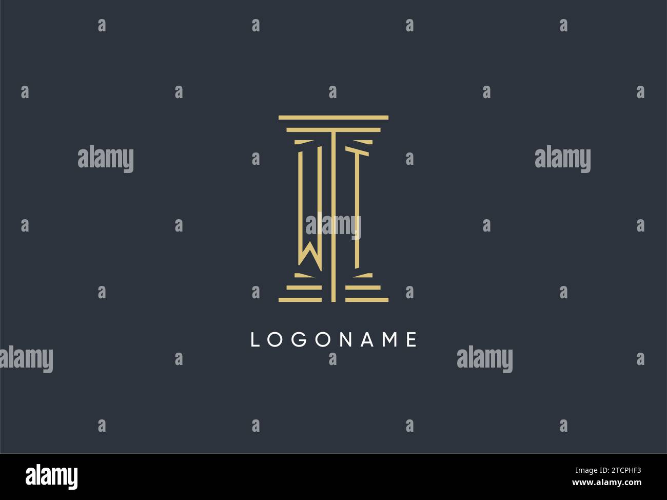 WT initial monogram with pillar shape logo design inspiration Stock ...