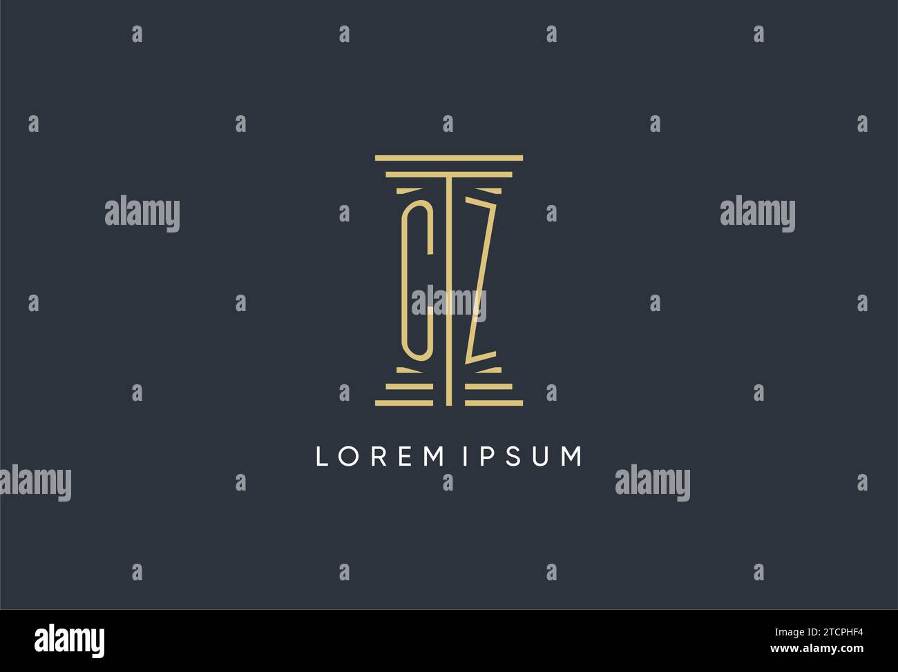 CZ initial monogram with pillar shape logo design inspiration Stock ...