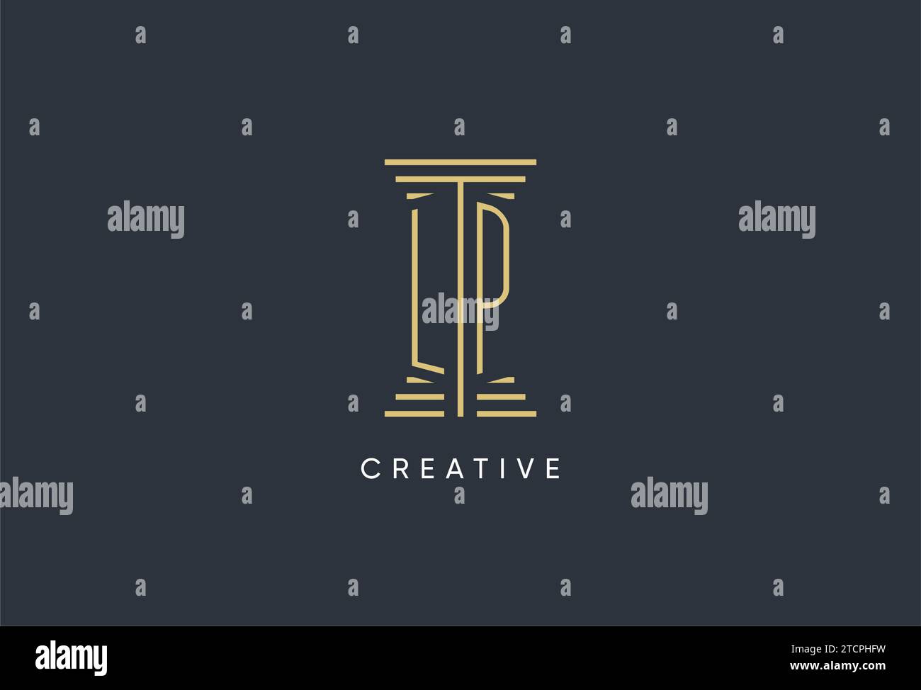 LP initial monogram with pillar shape logo design inspiration Stock ...