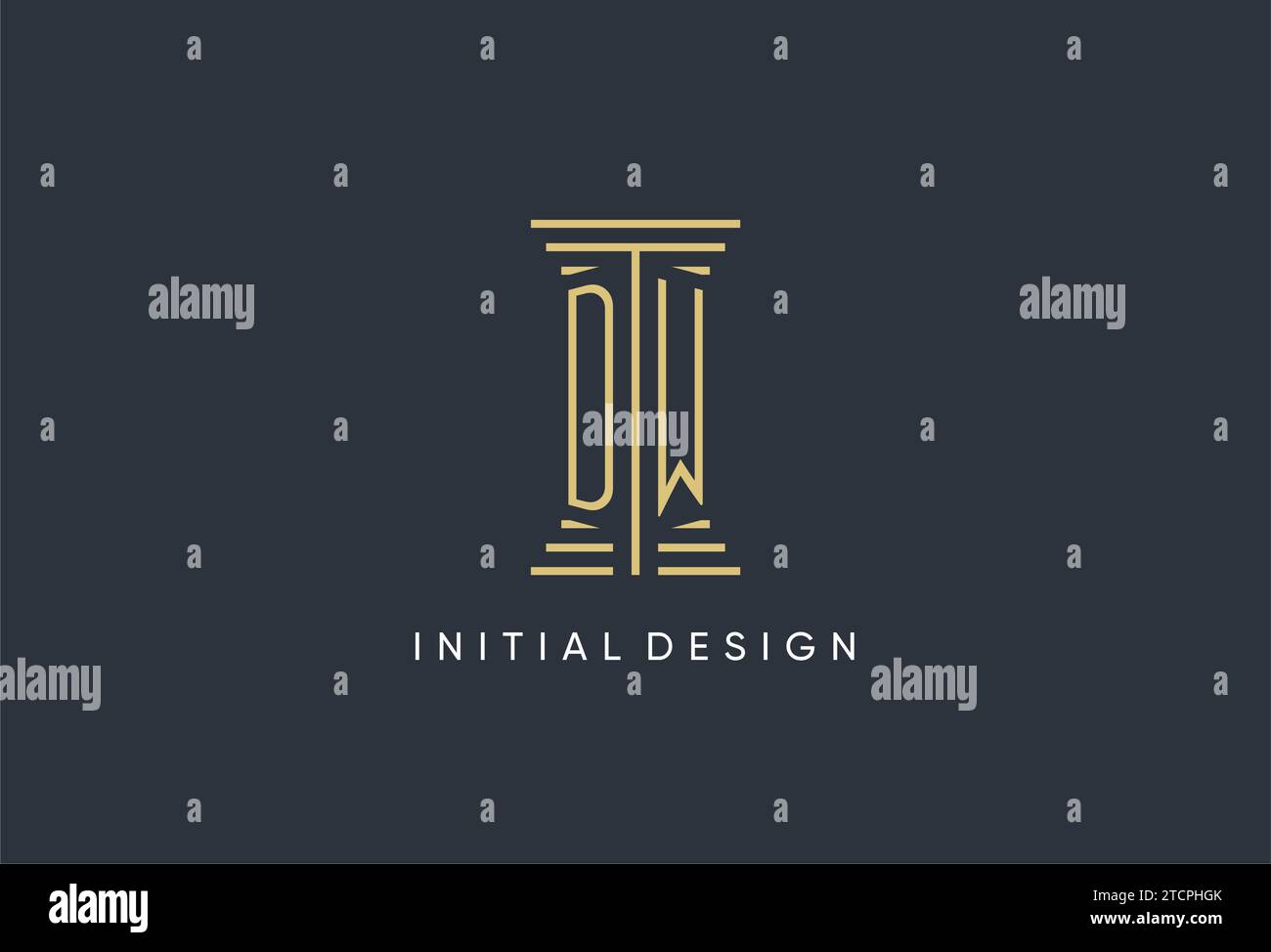 DW initial monogram with pillar shape logo design inspiration Stock ...