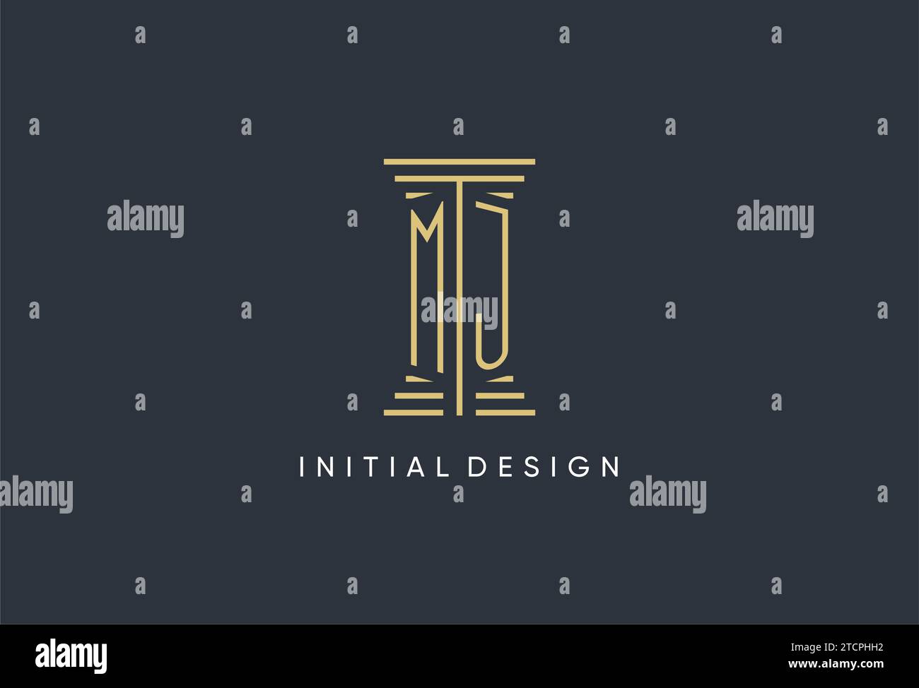 MJ initial monogram with pillar shape logo design inspiration Stock ...