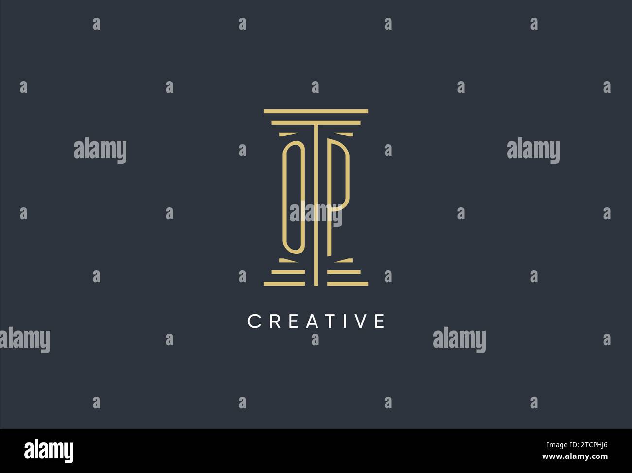 OP initial monogram with pillar shape logo design inspiration Stock ...