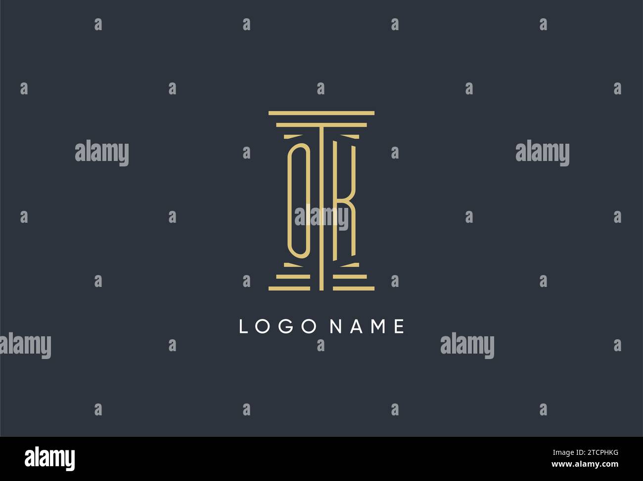 OK initial monogram with pillar shape logo design inspiration Stock ... OK initial monogram with pillar shape logo design inspiration Stock ...