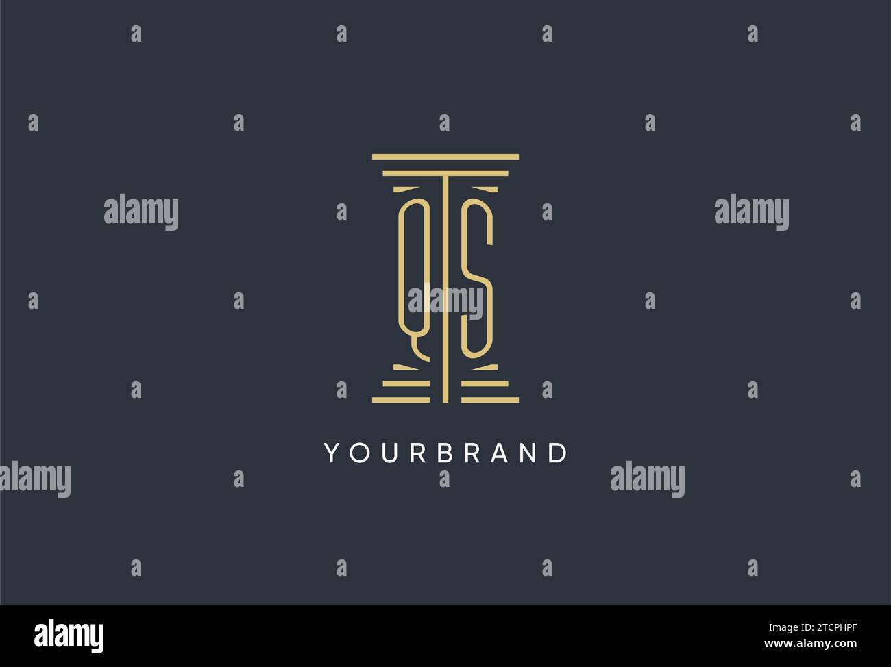 QS initial monogram with pillar shape logo design inspiration Stock ...