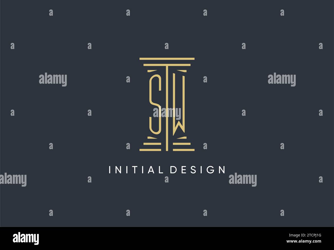 SW initial monogram with pillar shape logo design inspiration Stock ...