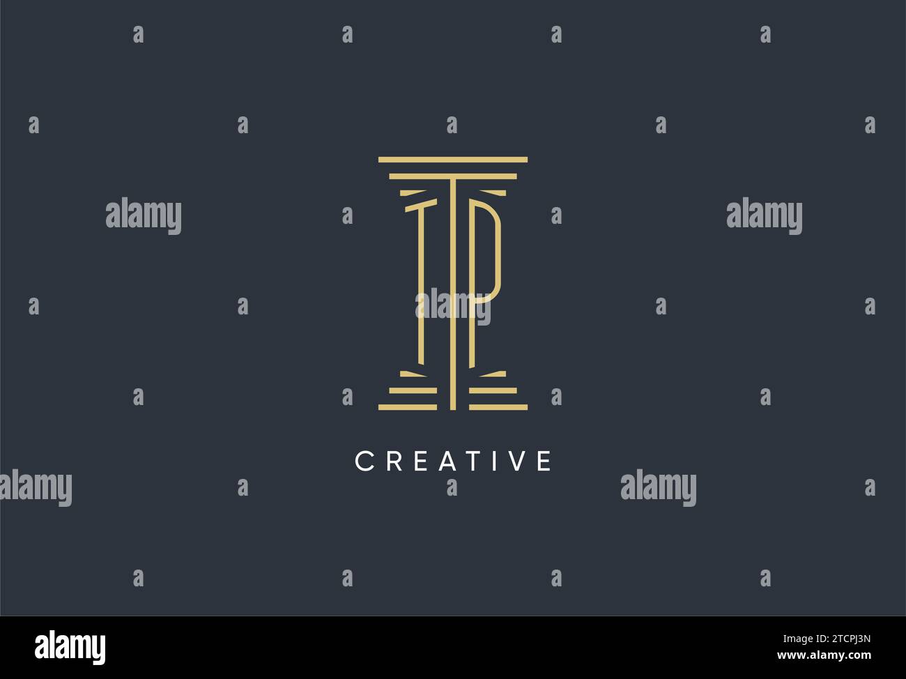TP initial monogram with pillar shape logo design inspiration Stock ...