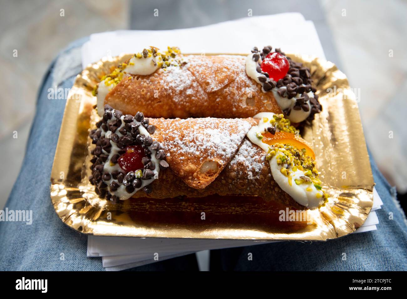 Sicilian Cannoli on a Platter Stock Photo - Alamy