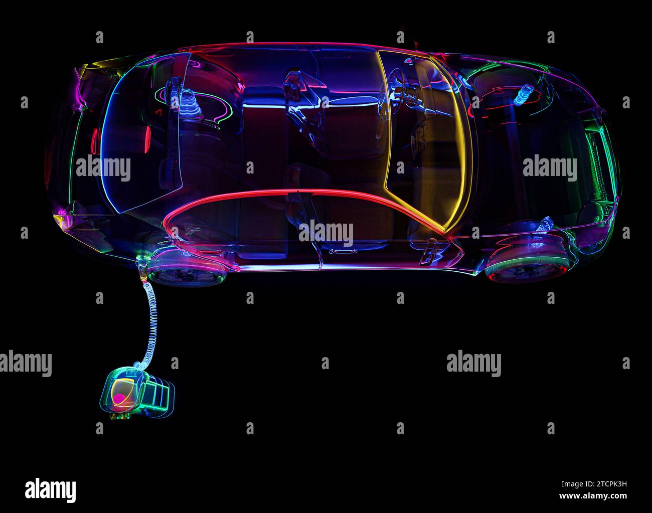 Glass Glowing Electric Car Charging Stock Photo - Alamy