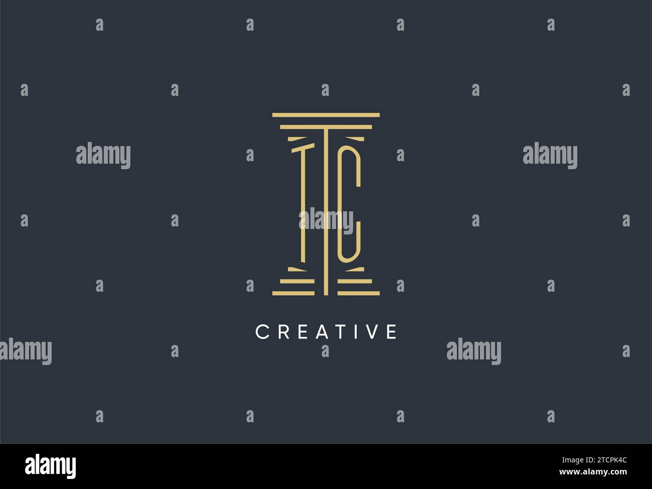 TC initial monogram with pillar shape logo design inspiration Stock ...
