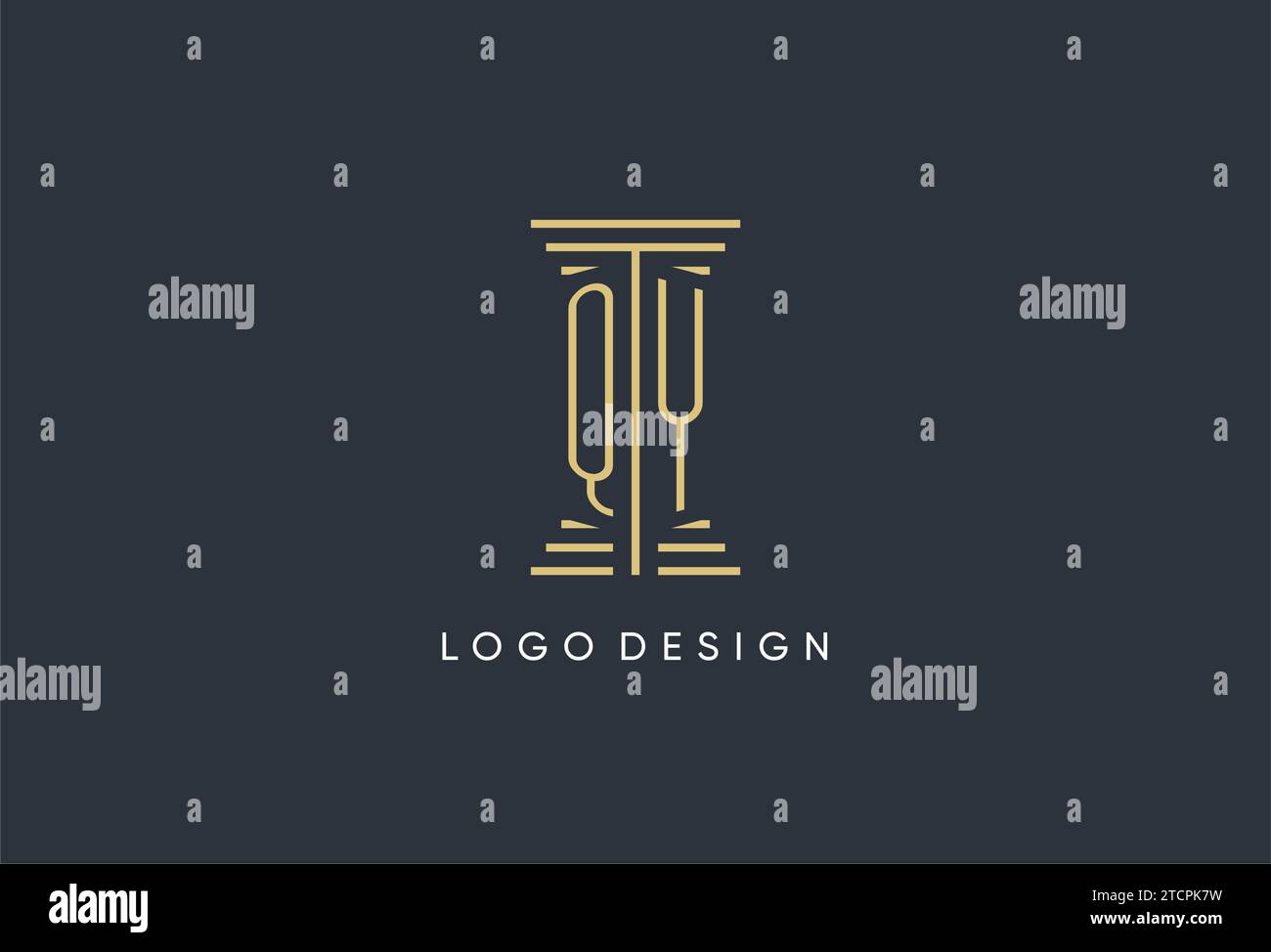 QY initial monogram with pillar shape logo design inspiration Stock ...