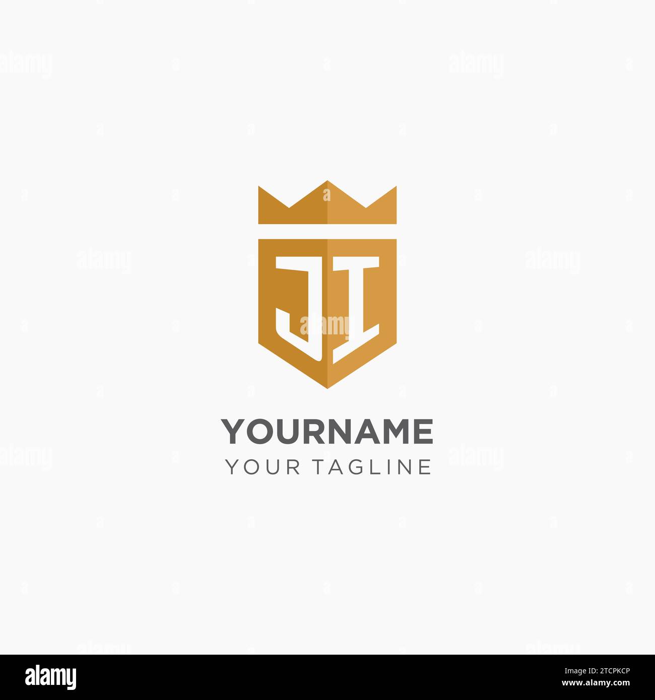 Monogram JI logo with geometric shield and crown, luxury elegant ... Monogram JI logo with geometric shield and crown, luxury elegant ...