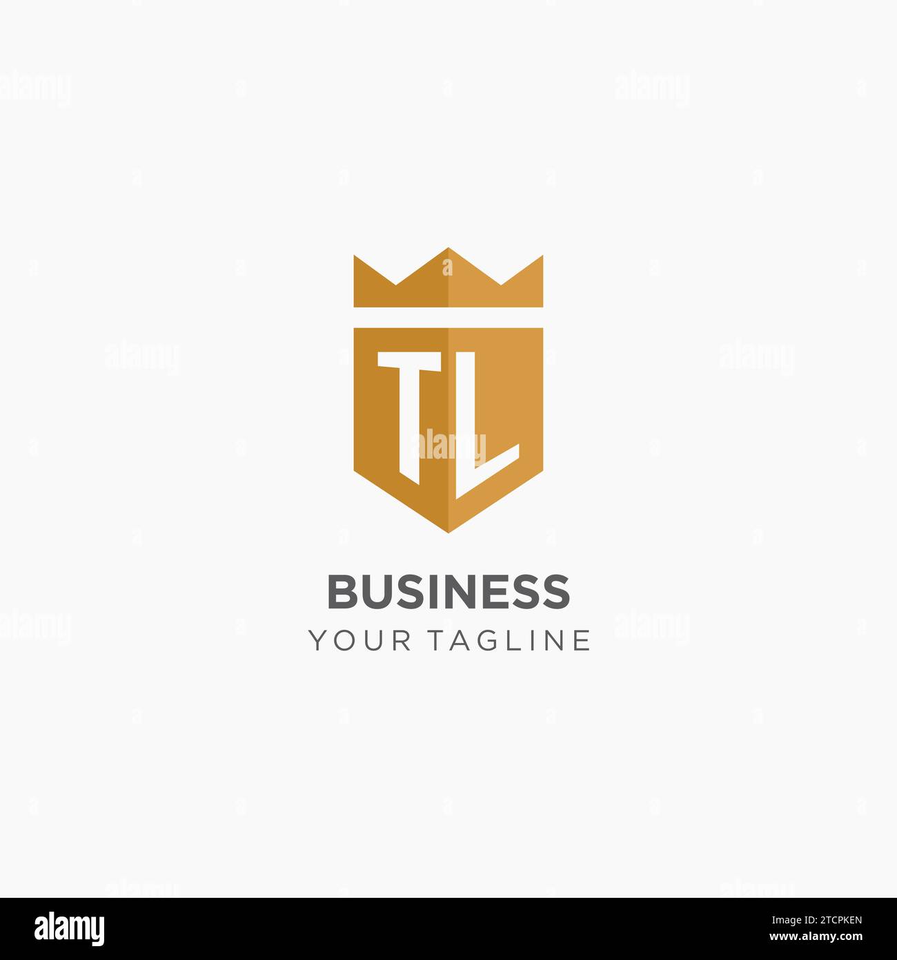 Monogram TL logo with geometric shield and crown, luxury elegant ...