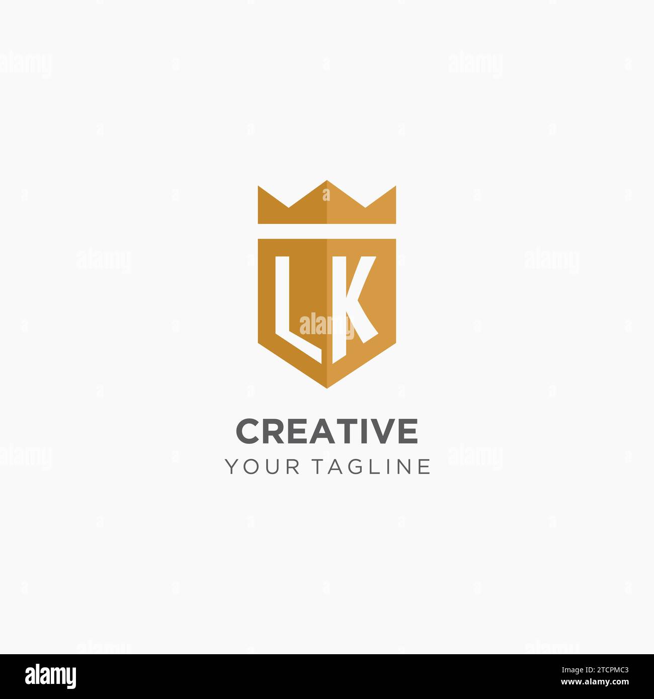 Monogram Lk Logo With Geometric Shield And Crown Luxury Elegant
