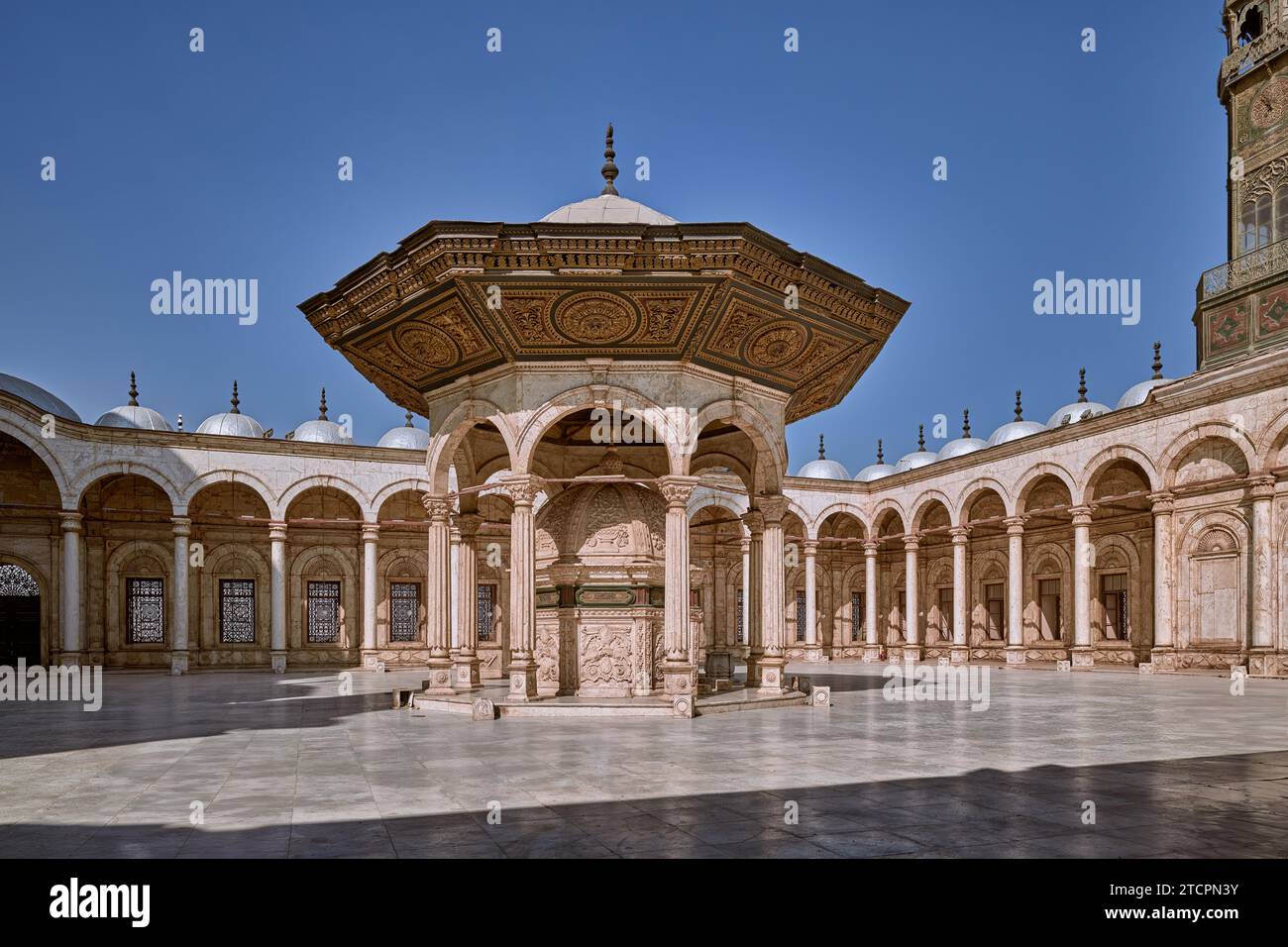 The inner courtyard of the Alabaster Mosque located in the highest part ...