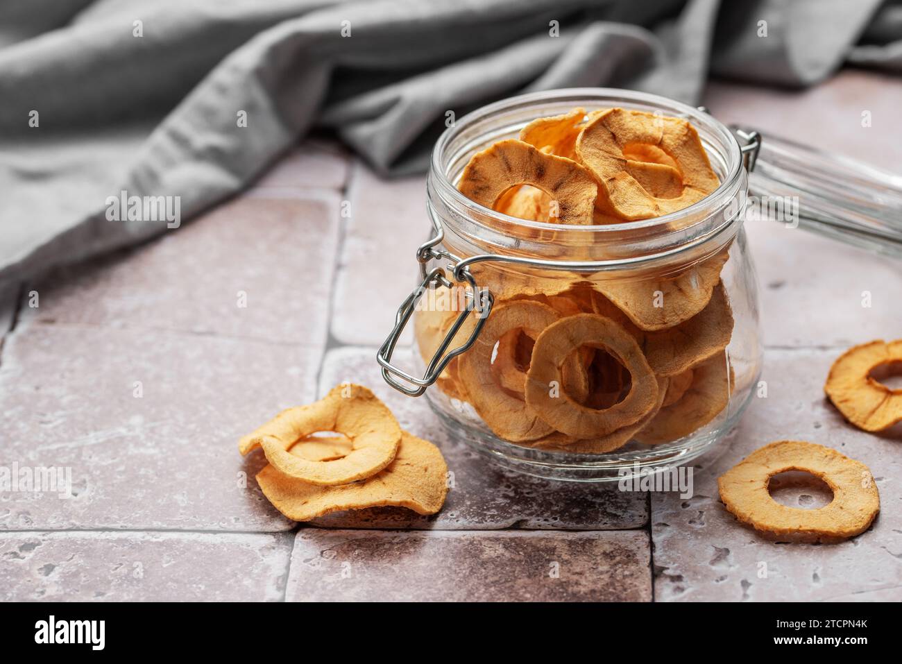 Dried apple chips. Dehydrated apples. Homemade dried organic apple ...