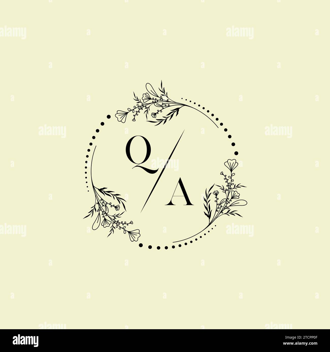 QA wedding initial logo letters in high quality professional design that will print well across ...