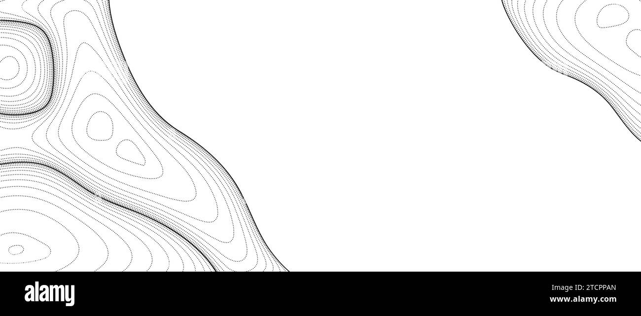 Black and white abstract line background. Topographic contour map ...