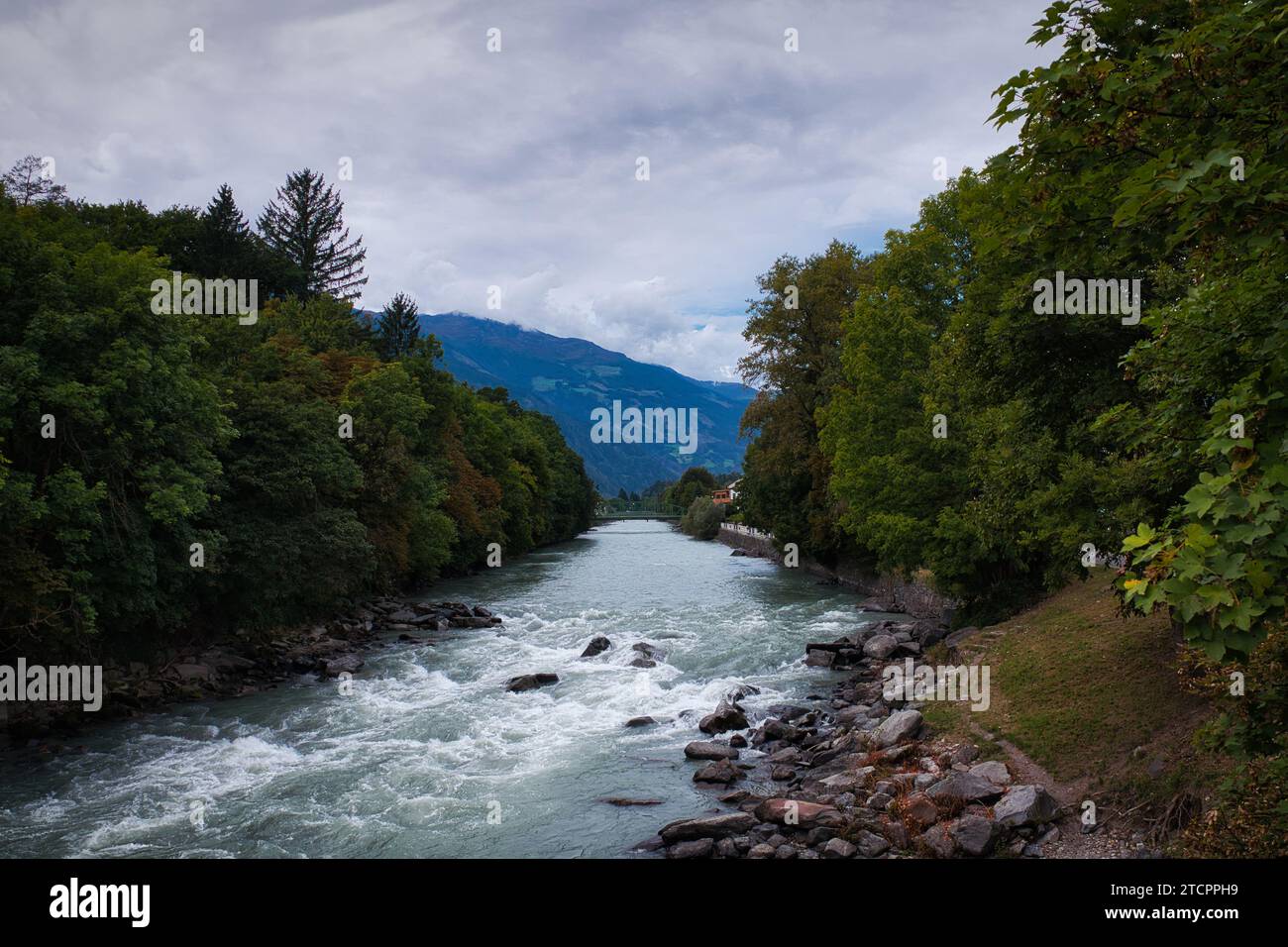 A scenic view of River Drau in Lienz, Austria Stock Photo - Alamy