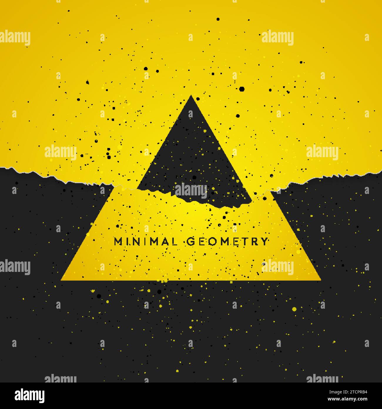 Yellow black concept minimal background with ragged edge, triangle and ...