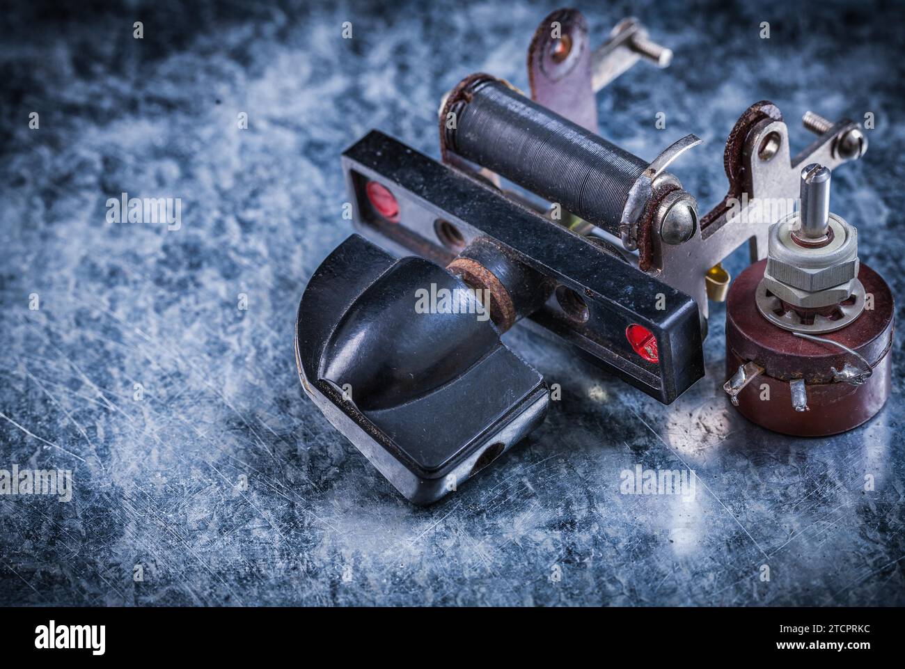 Electrical resistance Toggle switch on metallic background Electricity ...