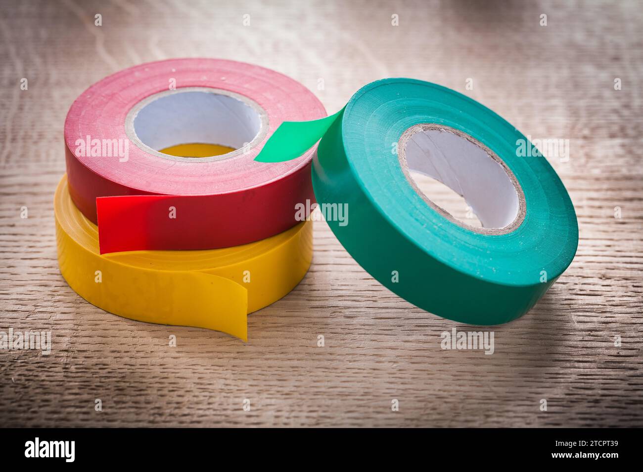 Horizontal version three rolls of insulating tape Design concept Stock ...