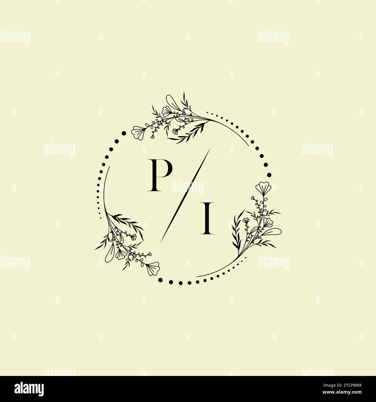 PI wedding initial logo letters in high quality professional design ...